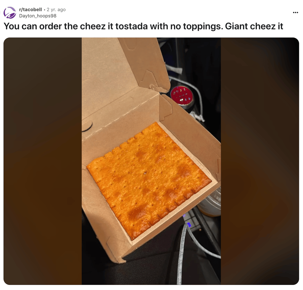 Can I Order The Big Cheez-It At Taco Bell By Itself?