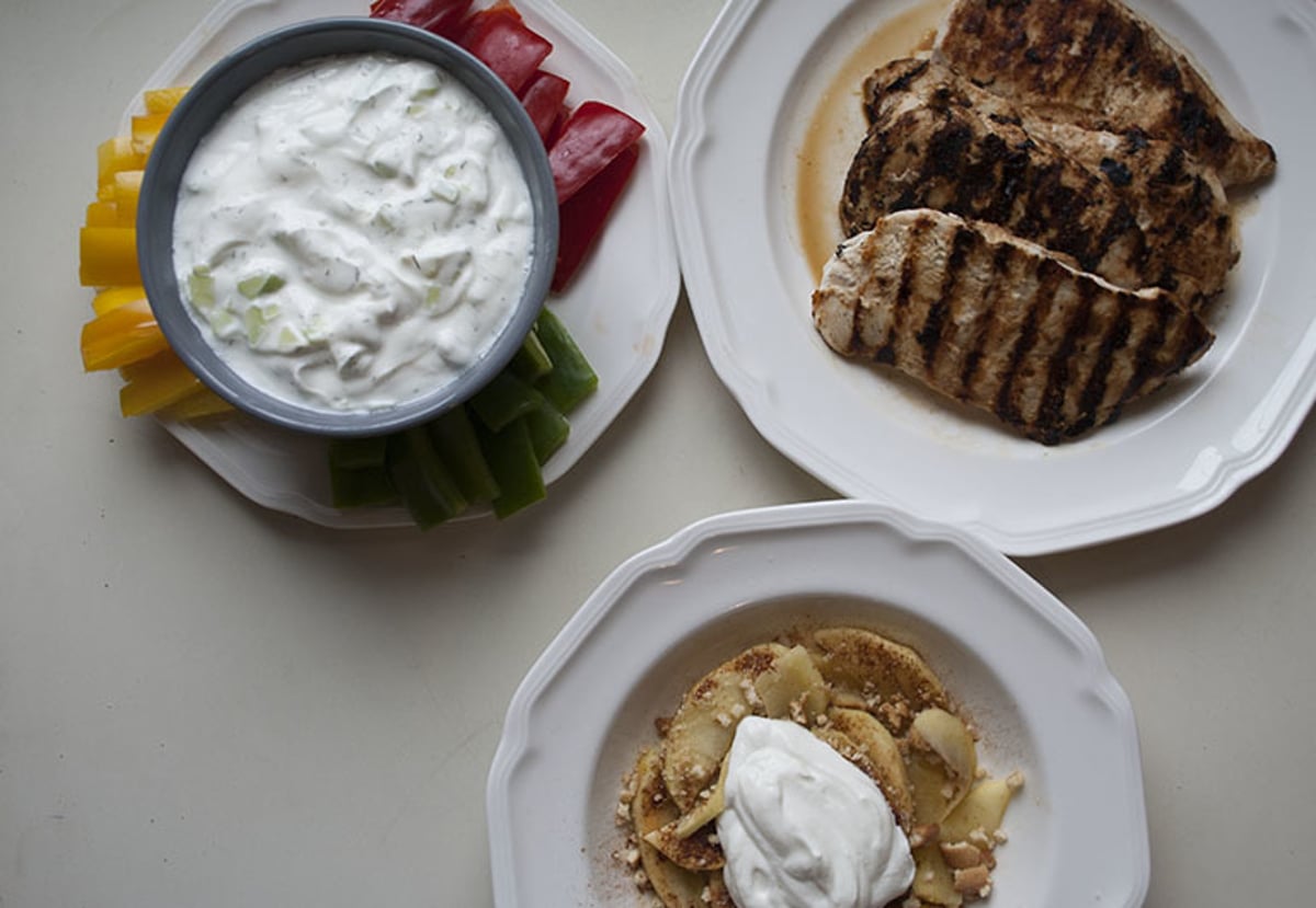 A Simple 3-Course Meal Using Greek Yogurt in Every Dish
