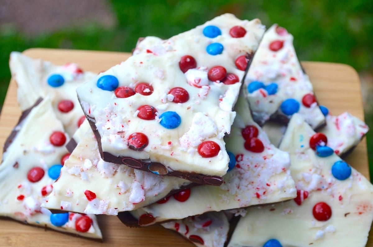 Red, White and Blue Peppermint Bark That Is Perfect for Independence Day