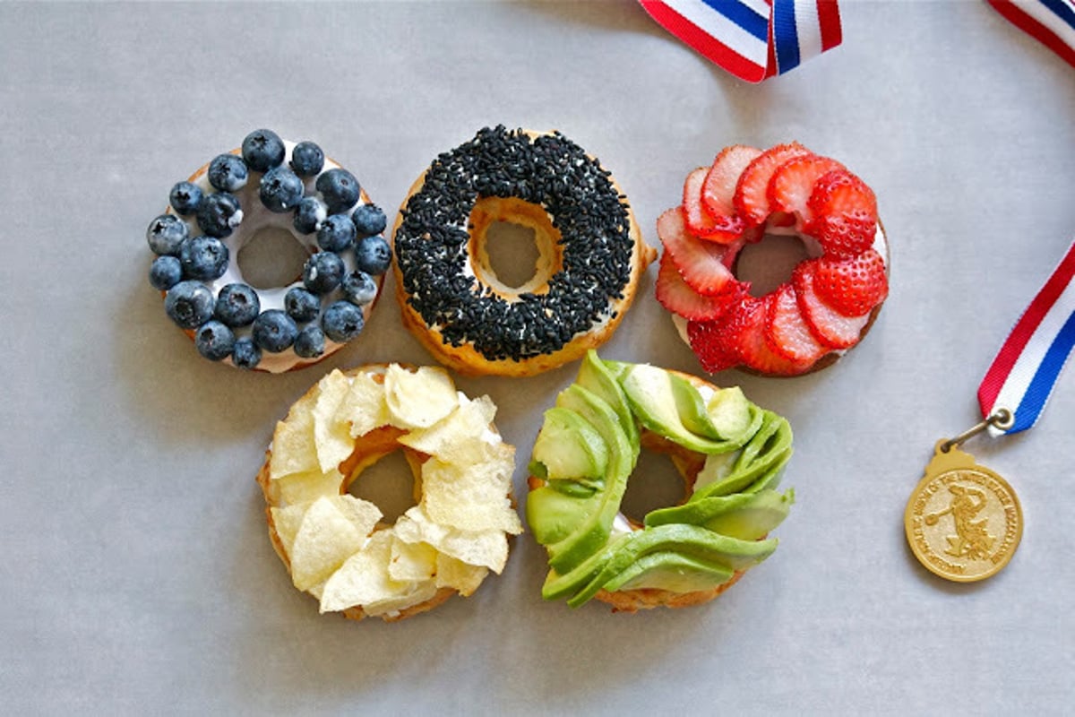Celebrate the Olympics With These Colorful Baked Donuts